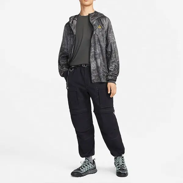 Nike Dri-fit Solid Color Logo Embroidered Casual Round Neck Long Sleeves Black Smoke Gray T-shirt