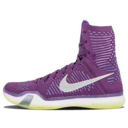 Nike Kobe 10 Elite High Top Basketball Sneakers - Black/purple/silver