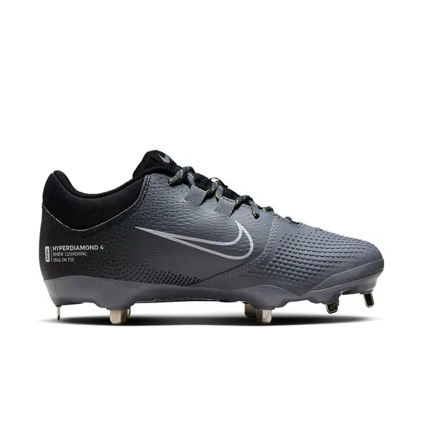 Nike Hyperdiamond 4 Pro Athletic Cleats - Black/cool Grey/volt
