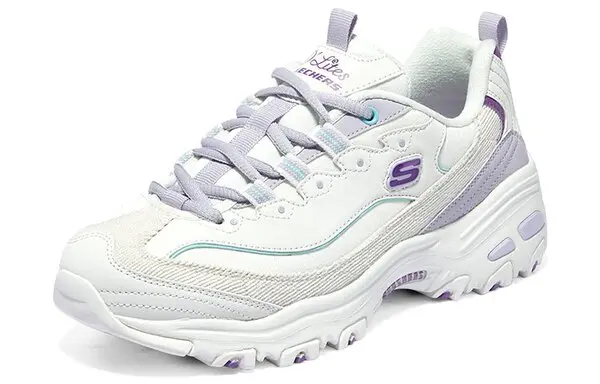Sketchers D'lites 1.0 Athletic Lace-up Sneakers - White/purple