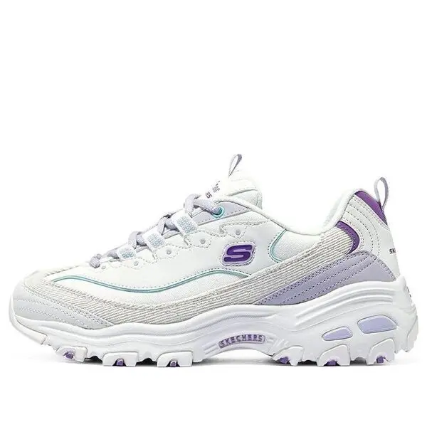 Sketchers D'lites 1.0 Athletic Lace-up Sneakers - White/purple