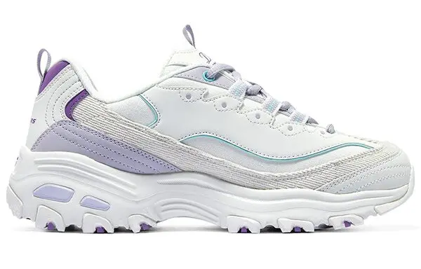 Sketchers D'lites 1.0 Athletic Lace-up Sneakers - White/purple
