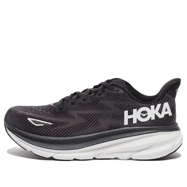 Hoka One One Clifton 9 Athletic Sneakers - Black/white