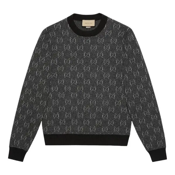 Gucci Gg Wool Jacquard Sweater - Grey