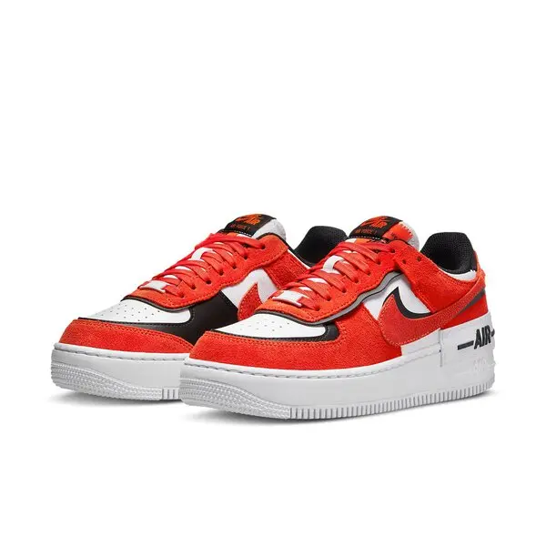 Nike Force 1 Shadow 'cracked Leather Rush Orange - Red/white