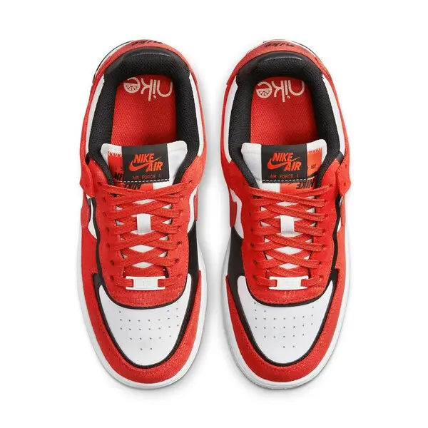 Nike Force 1 Shadow 'cracked Leather Rush Orange - Red/white