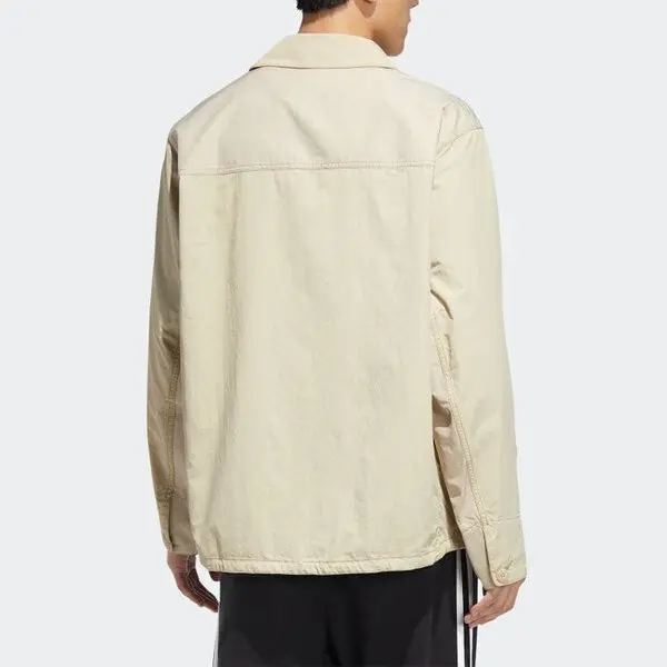 Adidas Originals Solid Color Single Breasted Cargo Jacket
