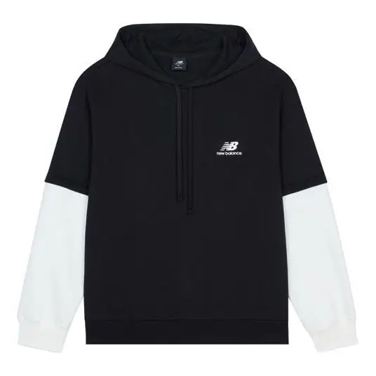 NEW BALANCE Colorblock Layered Hoodie - Black