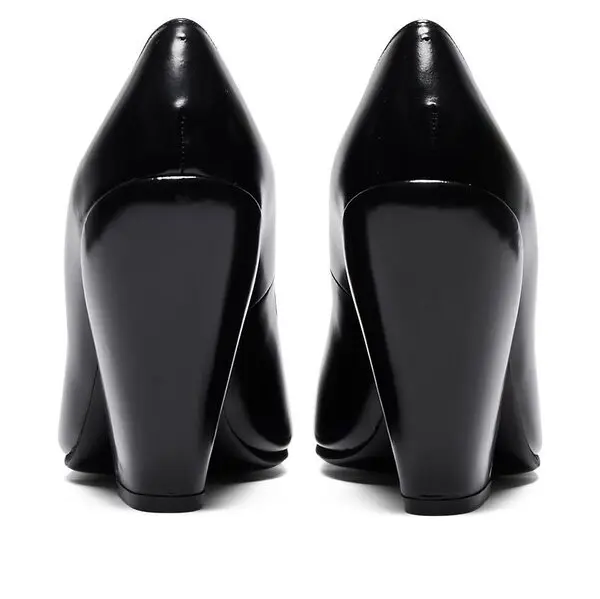 Onitsuka Tiger Black Leather Block Heel Pumps