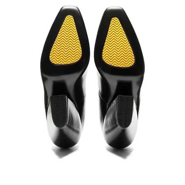 Onitsuka Tiger Black Leather Block Heel Pumps
