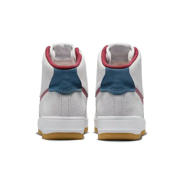 Nike Force 1 High Sculpt "grey Suede" Sneakers - Gray/red/blue