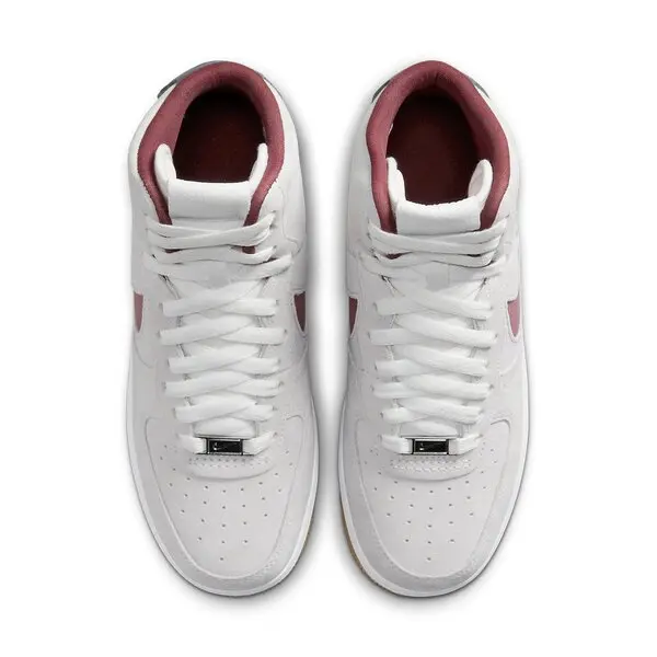 Nike Force 1 High Sculpt "grey Suede" Sneakers - Gray/red/blue