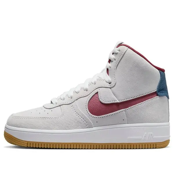 Nike Force 1 High Sculpt 'grey Suede - Gray/red/blue