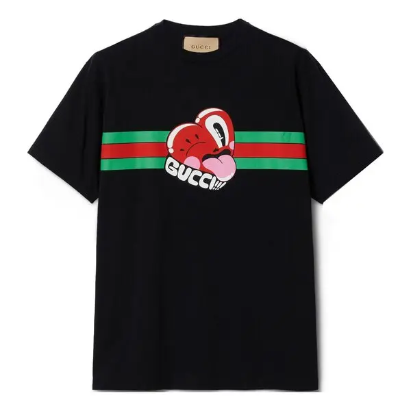Gucci Graphic Cotton T-shirt - Black