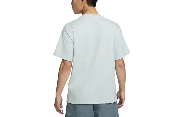 Nike Geometry Pattern Printing Round Neck Pullover Short Sleeve Green T-shirt
