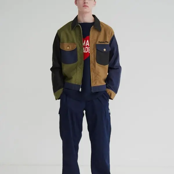 HUMAN MADE Zip Up Work Jacket - Navy/brown