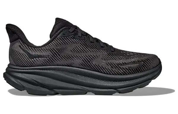 Hoka One One Clifton 9 Wide Athletic Sneakers - Black