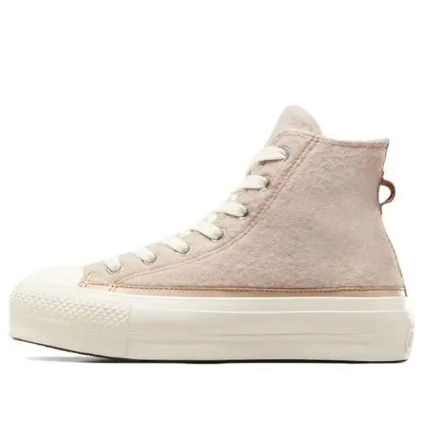 CONVERSE Chuck Taylor All Star Lift Platform Faux Mohair High Top Sneakers - Pink/white