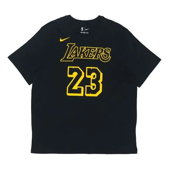 Nike Los Angeles Lakers Lebron James No. 23 Short Sleeve T-shirt - Black
