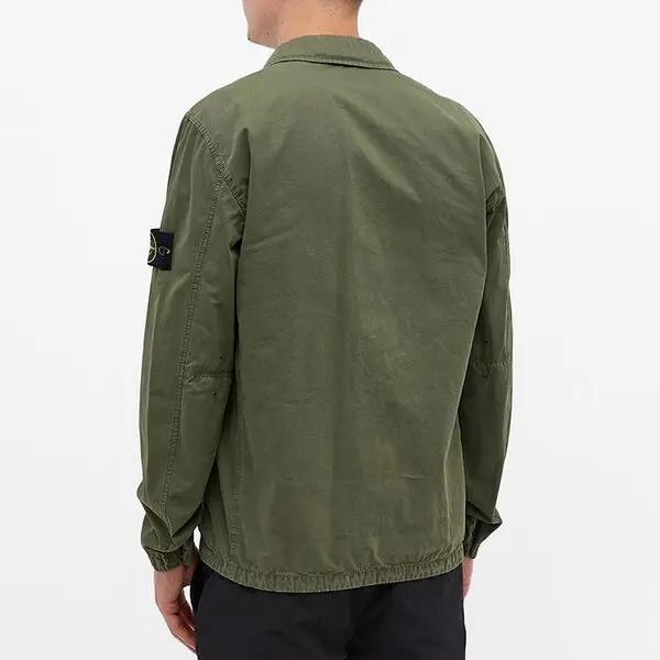 Stone Island 2 Pocket Brushed Cotton Shirt Jacket