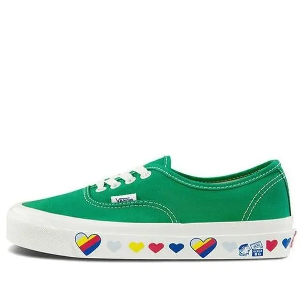 VANS Authentic Low Top Sneakers With Heart Detail - Green