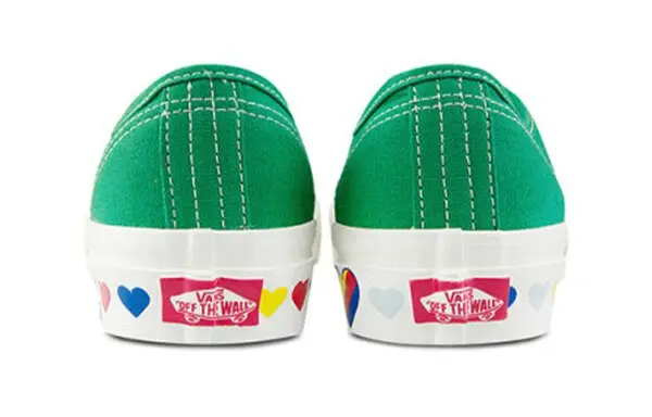 VANS Authentic Low Top Sneakers With Heart Detail - Green