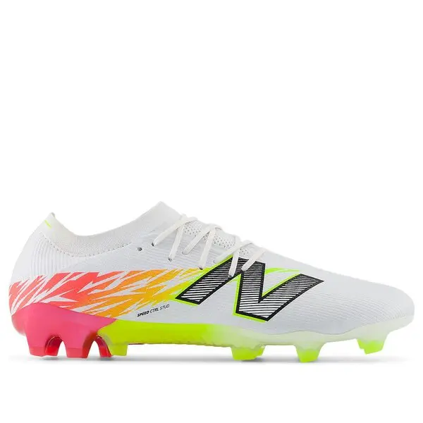 NEW BALANCE Furon Elite Fg V8 Soccer Cleats - White/energy Red/hi-lite