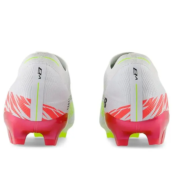 NEW BALANCE Furon Elite Fg V8 Soccer Cleats - White/energy Red/hi-lite