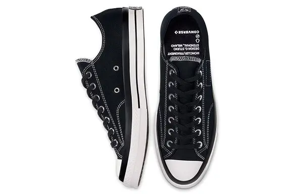 CONVERSE Fragment Design X Moncler X Chuck 70 Low Top Sneakers - Black/white