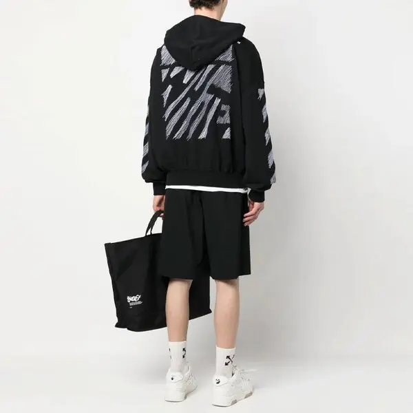 Off-White Scribble Diag-print Cotton Hoodie