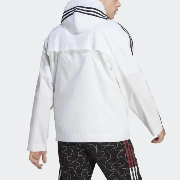 Adidas Essentials 3-stripes Woven Windbreaker Jacket - White/black