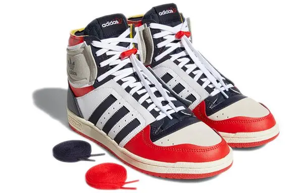 Adidas Top Ten De High Top Sneakers - White/black/red