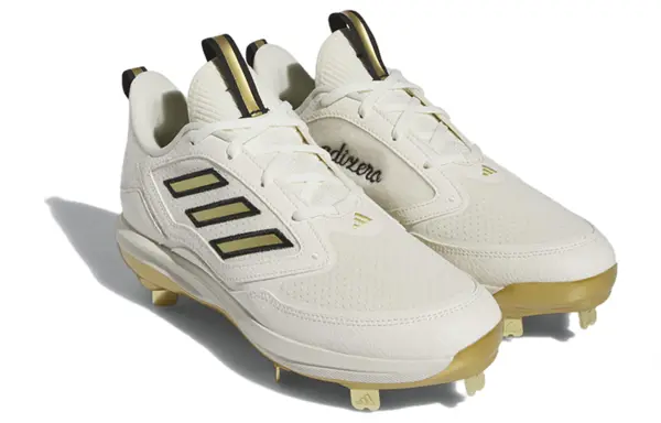Adidas Purehustle 3 Baseball Cleats - White/gold