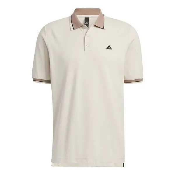 Adidas Training Casual Short Sleeve Polo Shirt Tennis - Beige