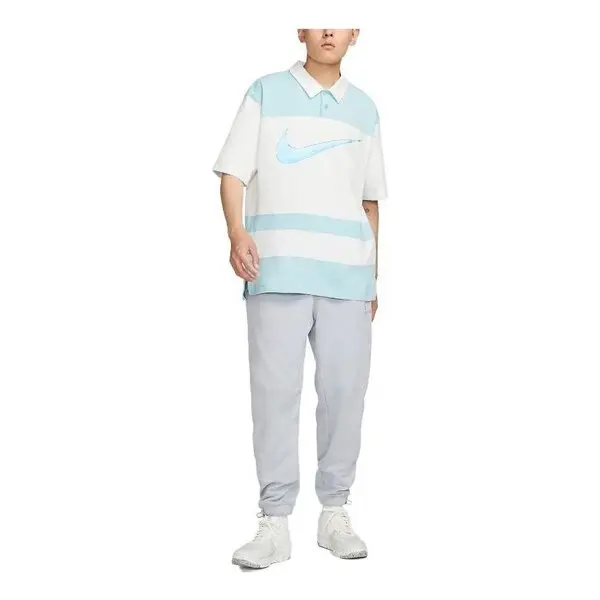 Nike Polo Shirt 'white Blue - White/blue