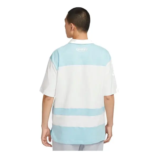 Nike Polo Shirt 'white Blue