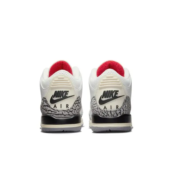 JORDAN Air 3 Retro "white Cement Reimagined" Sneakers - Summit White/fire Red/black