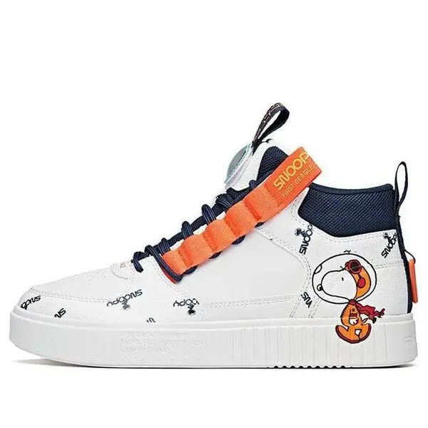 ANTA X Snoopy Skateboarding Series Sneakers - White/navy/orange