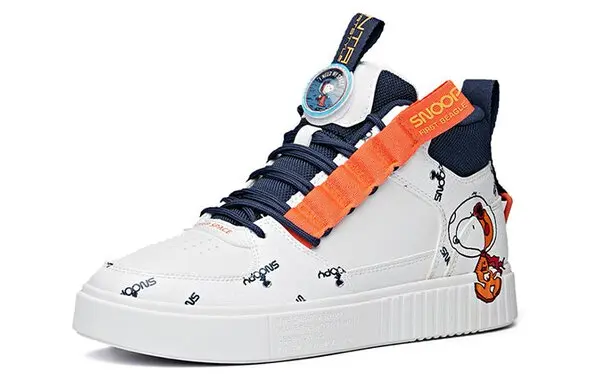 ANTA X Snoopy Skateboarding Series Sneakers - White/navy/orange