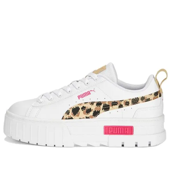 PUMA Mayze Animal Print Low Top Sneakers - White/granola