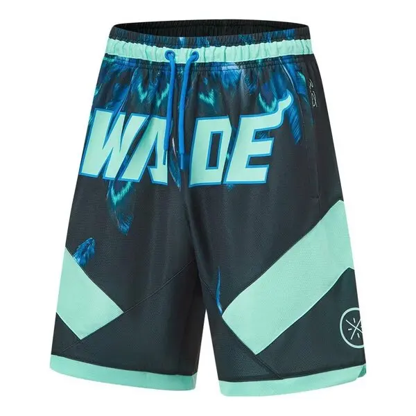 LI-NING Wade Loose Fit Basketball Shorts - Blue/mint Green