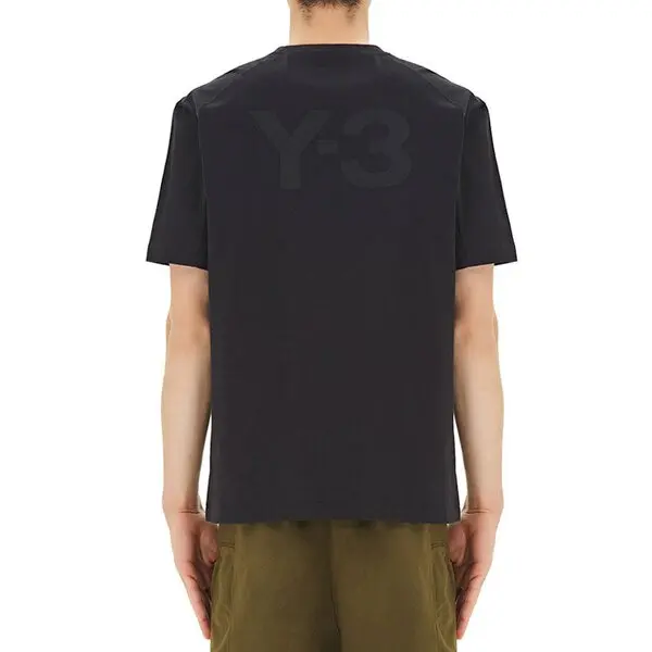 Adidas Y-3 Back Printing Round Neck Casual Short Sleeve