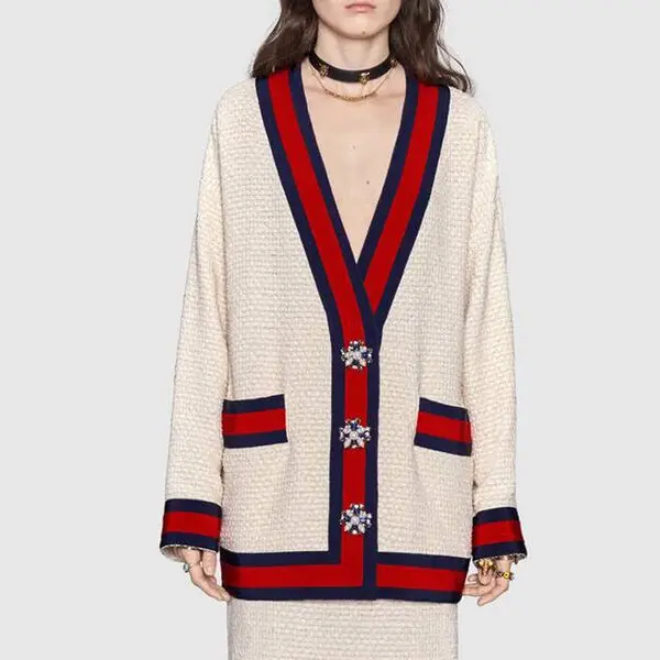 Gucci Contrasting Colors Webbing Loose Jacket