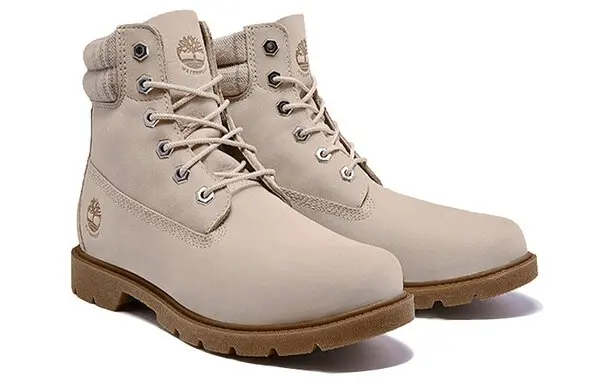 Timberland Lindon Woods Inch Waterproof Boot Beige Nubuck And Printed Collar