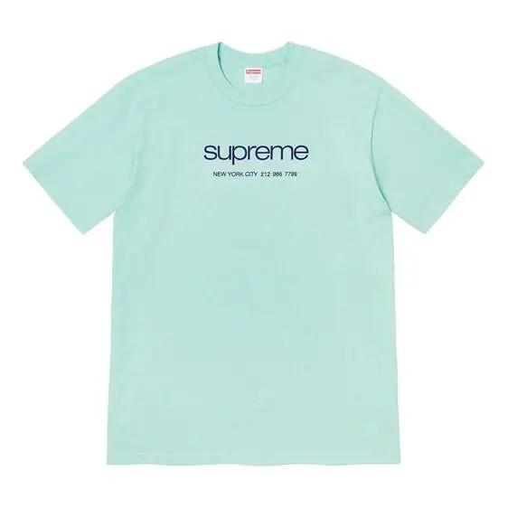 Supreme Ss20 Week 1 Shop Tee Logo Tee - Light Blue