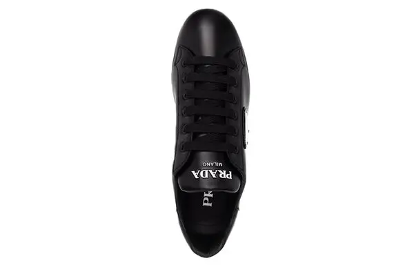 Prada Downtown Brushed Leather Lace-up Sneakers