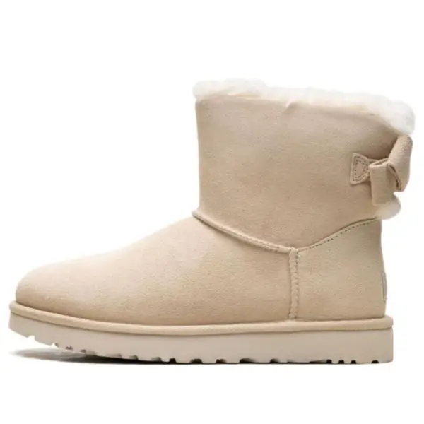 UGG Mini Bailey Suede Bow Boots - Cream