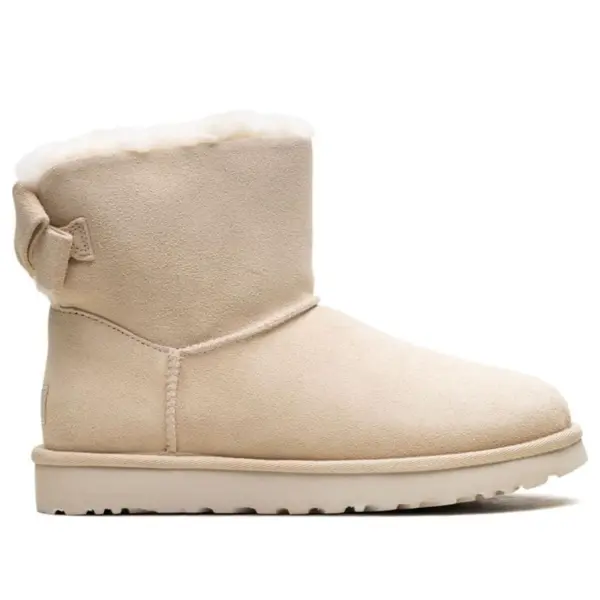 UGG Mini Bailey Suede Bow Boots - Cream