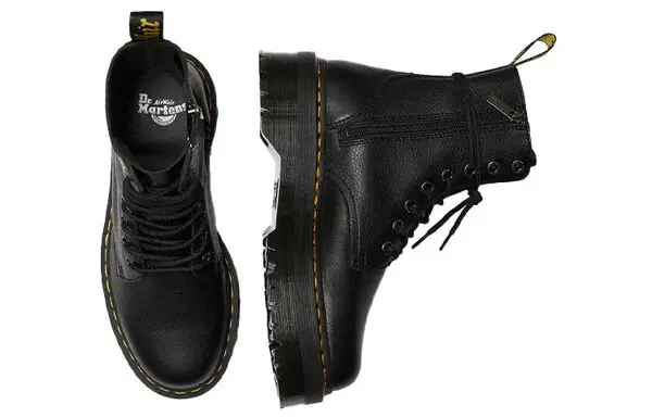 Dr. Martens Jadon Pisa Leather Platform Boots - Black