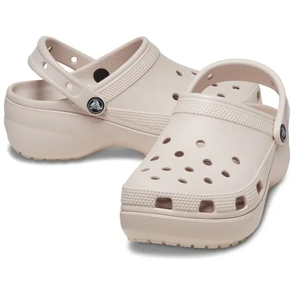 CROCS Platform Clogs - Beige